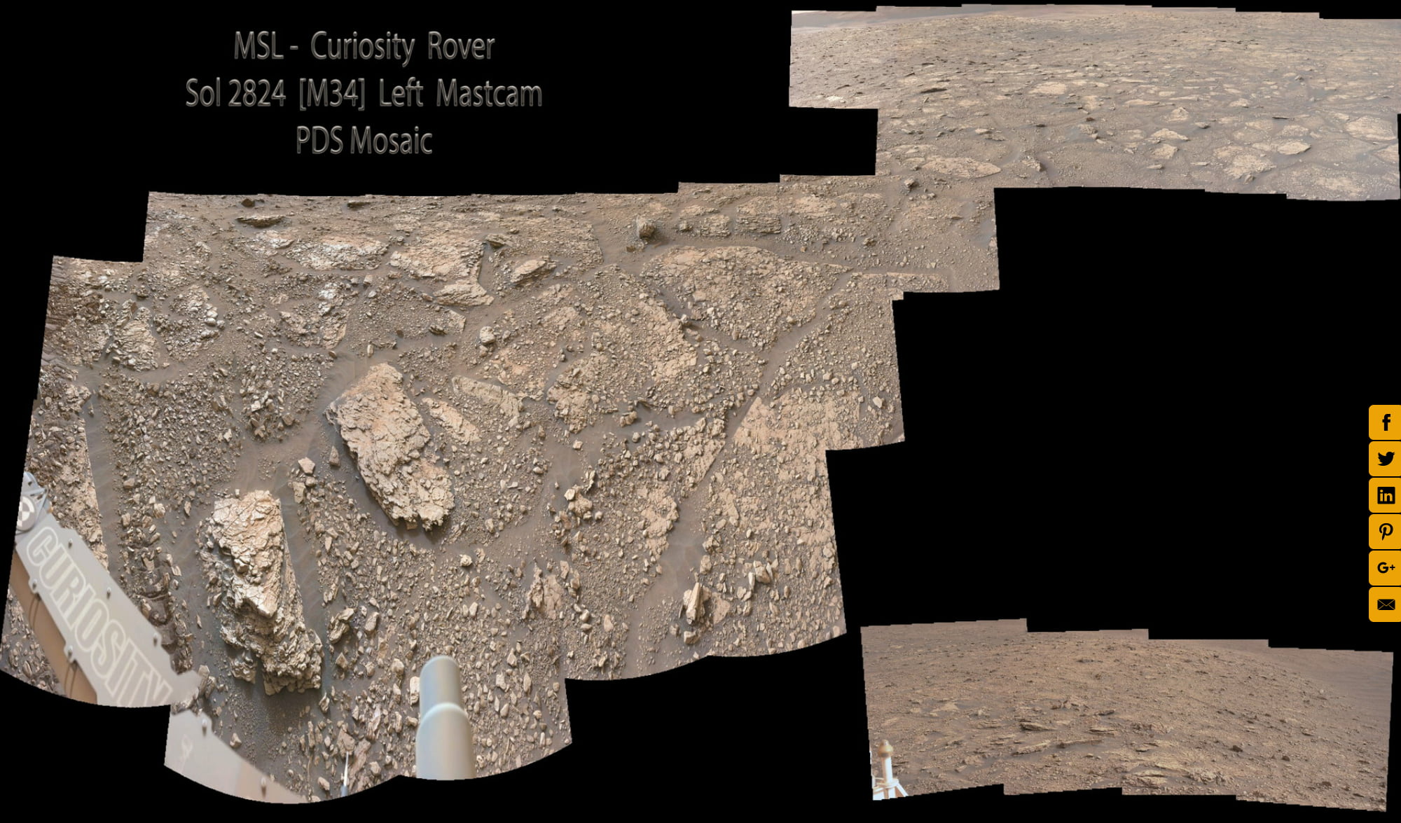 MSL Curiosity Rover - Sol 2824 [M34] Left Mastcam