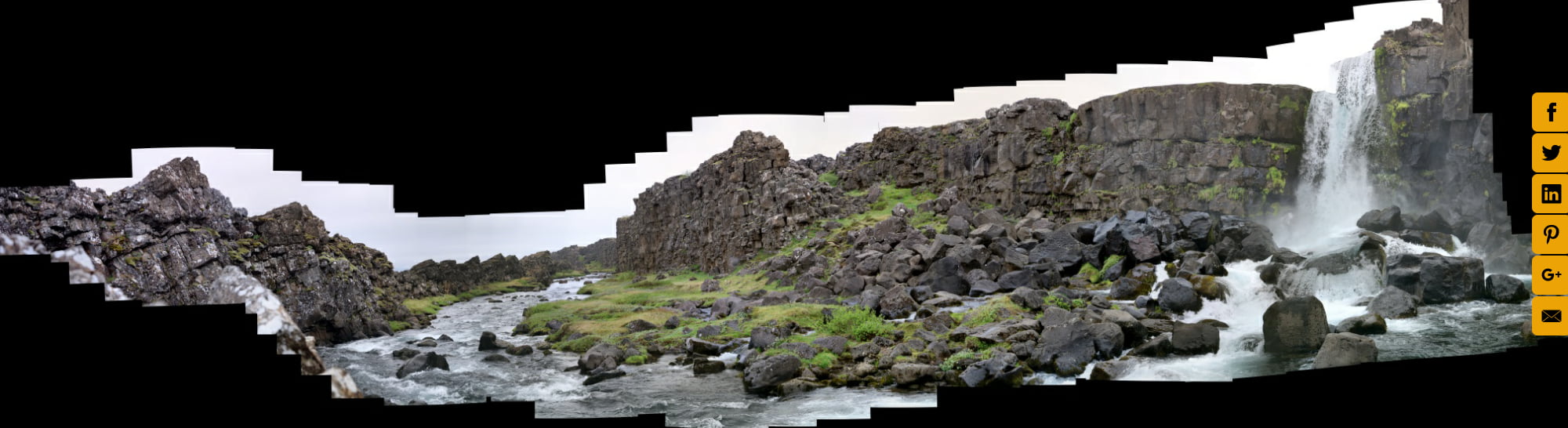 Waterfall along the eastern edge of Þingvellir, 75%