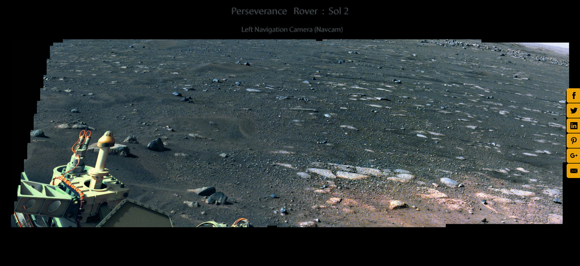 Perseverance Rover - Sol 2 Left Navcam