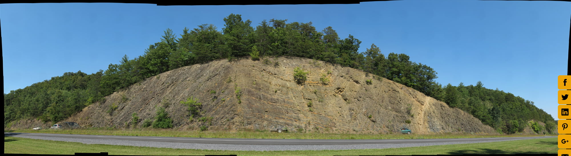 Big kink fold in Foreknobs Formation, Rt. 50 west of Gore, Virginia