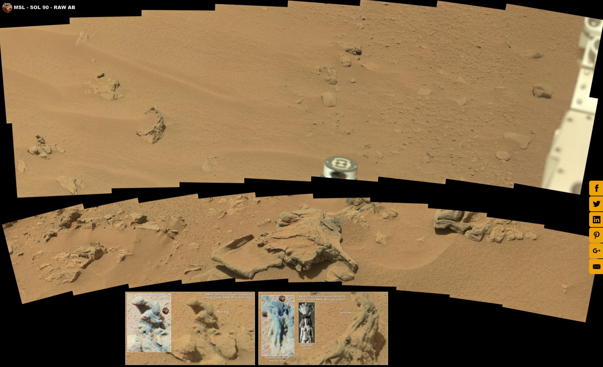 MSL SOL 90 (RAW) AB - Goddess Figurine - ArtAlienTV-Gigapans