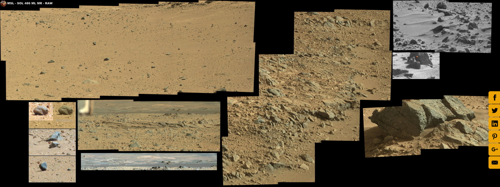 MSL SOL 486 ML MR (RAW) Mars Dung Fossil ? ArtAlienTV-Gigapans