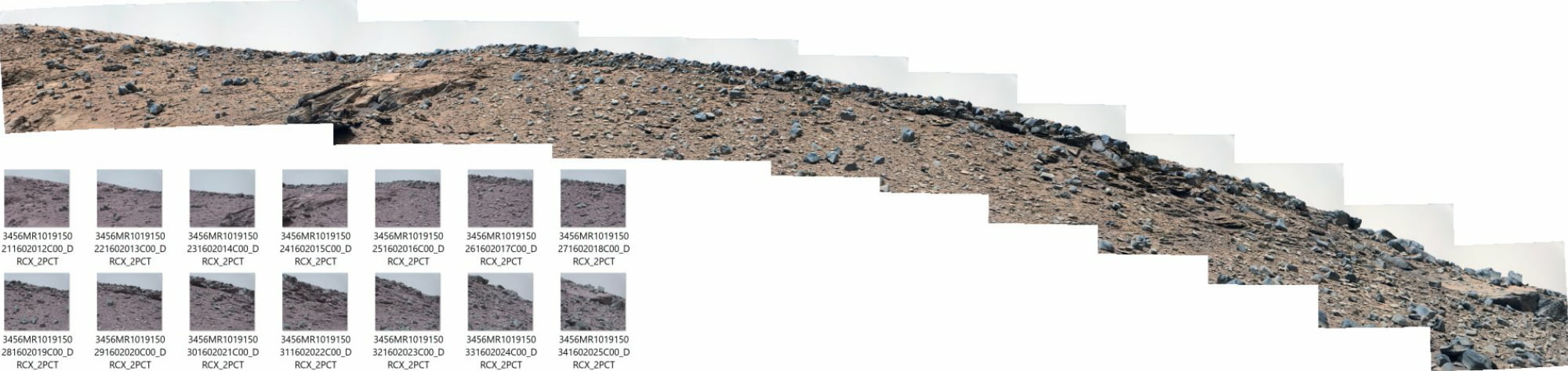 Mars Curiosity rover sol 3456MR photo merged Panorama
