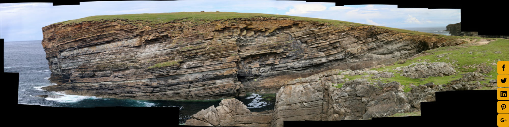 Flat lying lake strata, Yesnaby, Orkney, U.K.