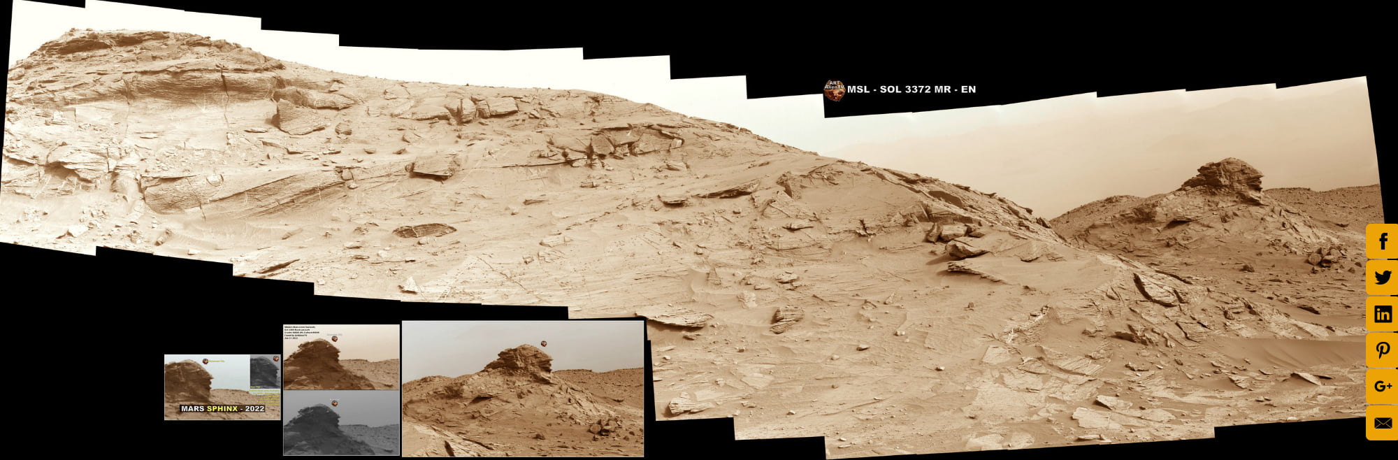 MSL SOL 3372 MR (EN) Another Mars Sphinx - 3 Views - ArtAlienTV-Gigapans