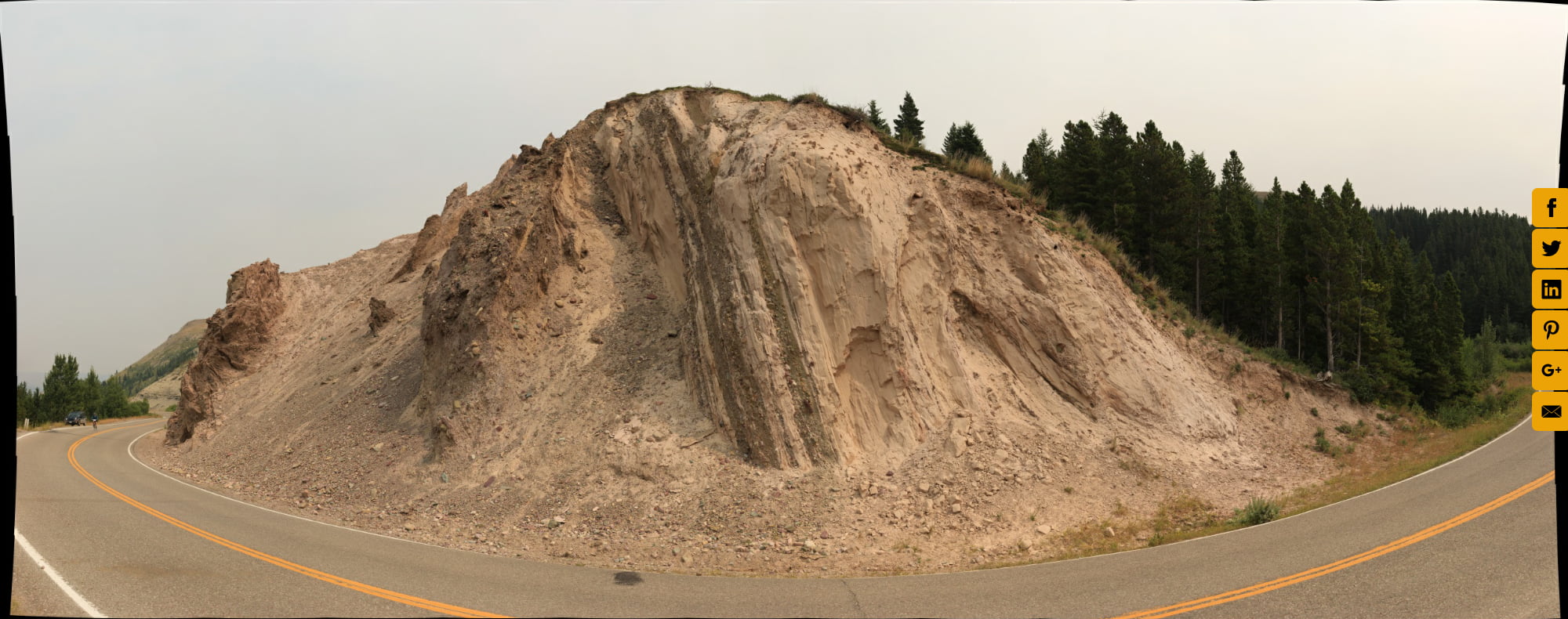 Tilted glacial outwash sediments