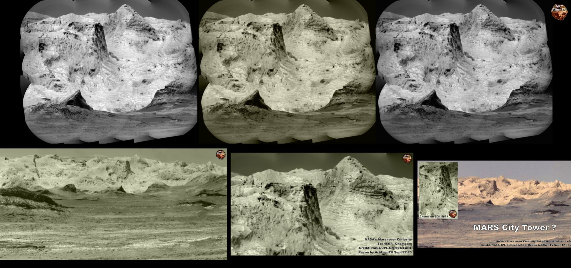 MSL SOL 4667 CC (RAW EN 1) Mars Tower and Pyramid Structure up Close ...