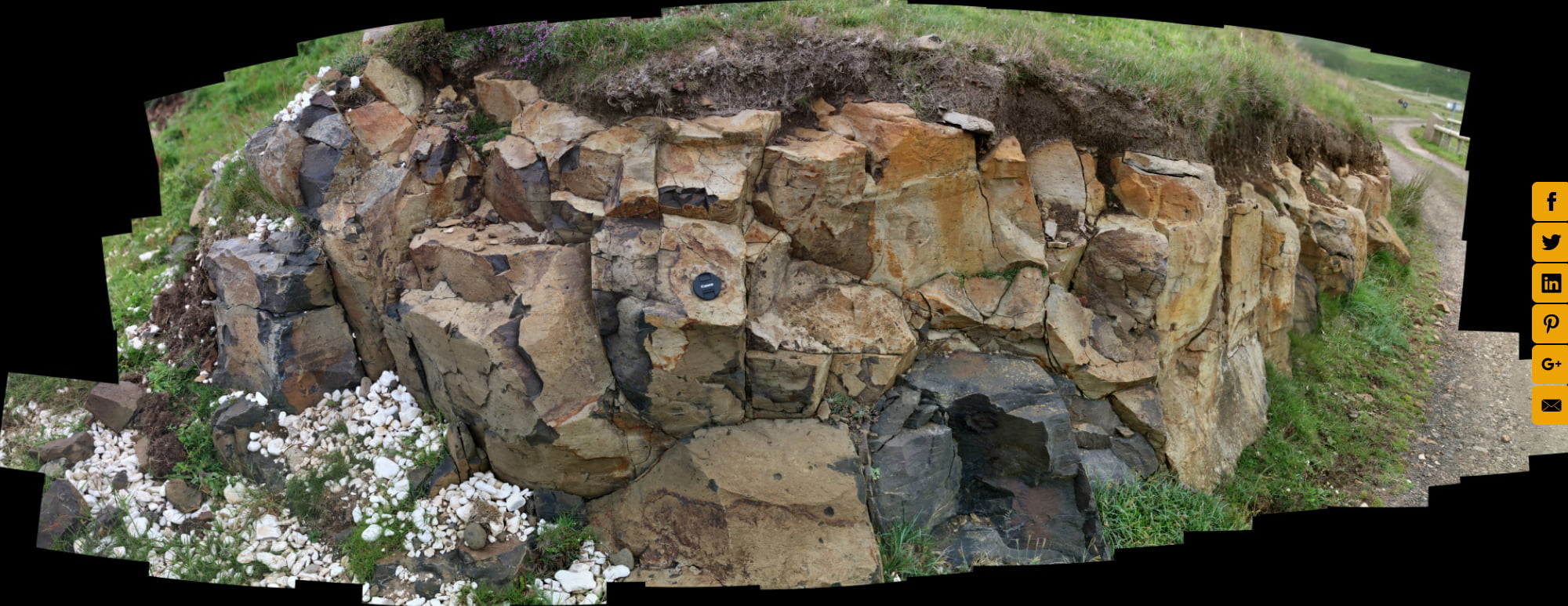 Weathered basalt near West Light, Rathlin Island, Northern Ireland, U.K.