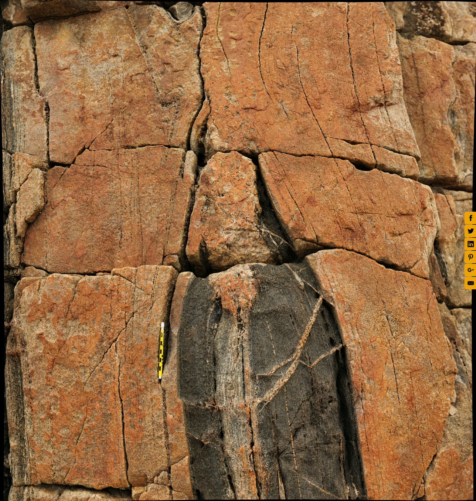 Boudin mouth and neck, Lewisian gneiss exposed east of Durness, Scotland