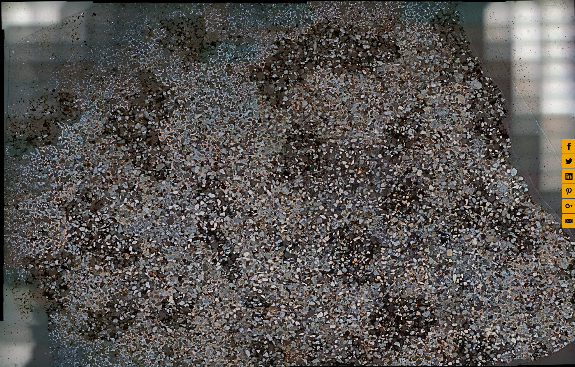 Sandstone with Calcite Cement, Crossed Polars