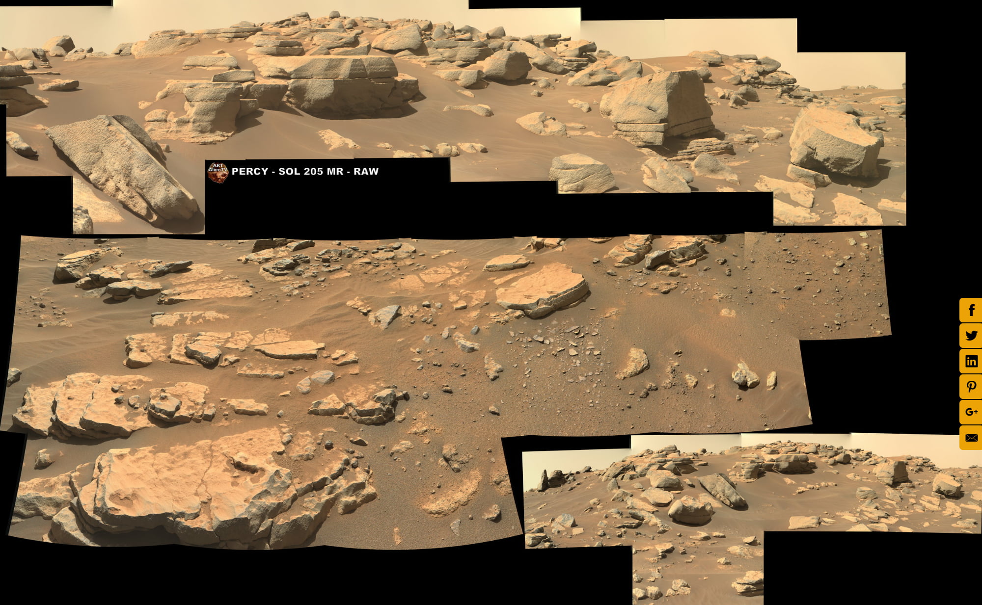 Perseverance SOL 205 MR (RAW) Mars Citadel Structure - ArtAlienTV-Gigapans