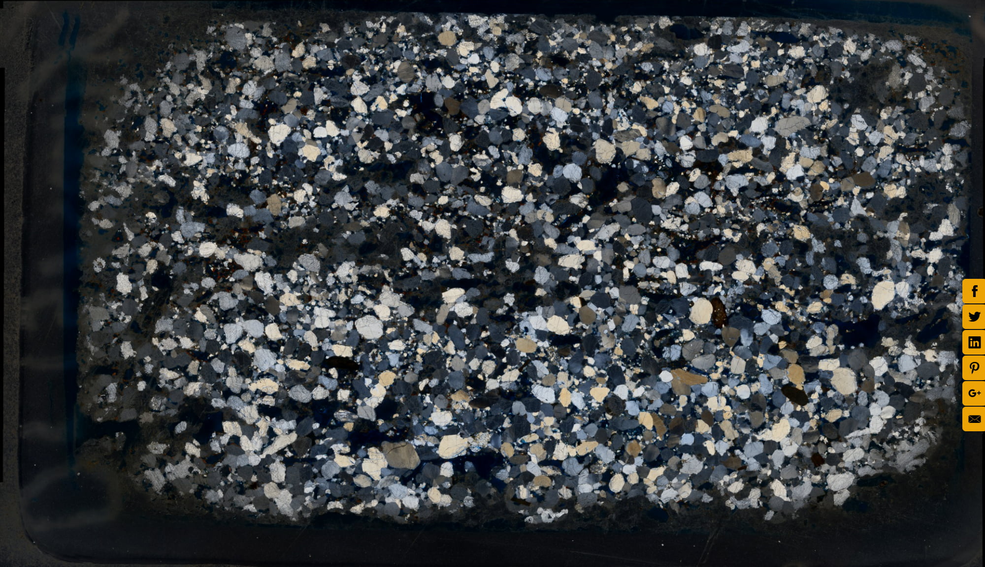 Oriskany sandstone, crossed polars