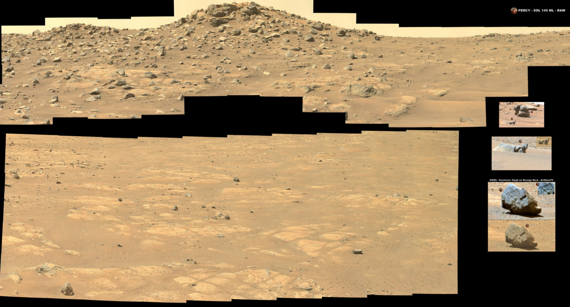Perseverance SOL 145 ML (RAW 40) Mars Glyphs and Waving Figure ...