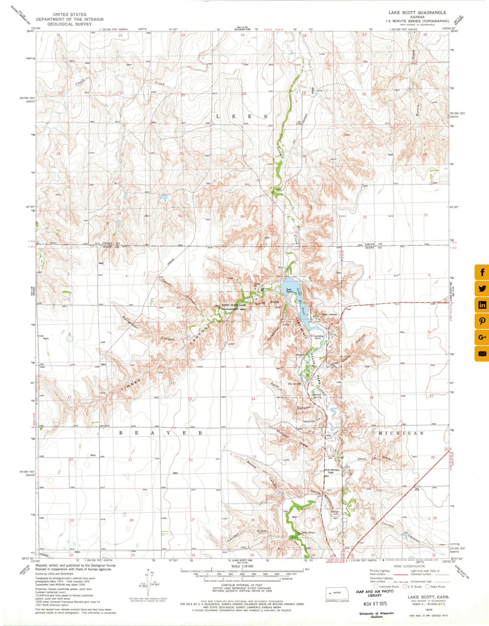 Lake Scott, Kansas quadrangle