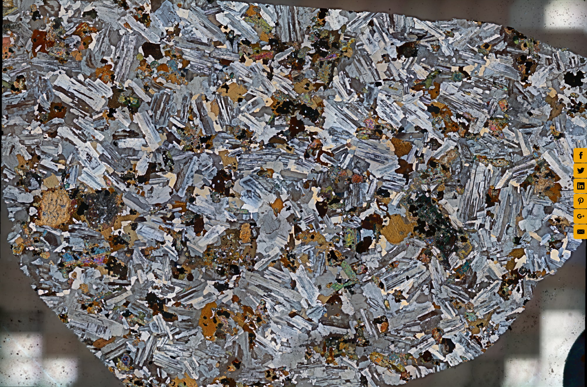 Albite in Diorite, Crossed Polars