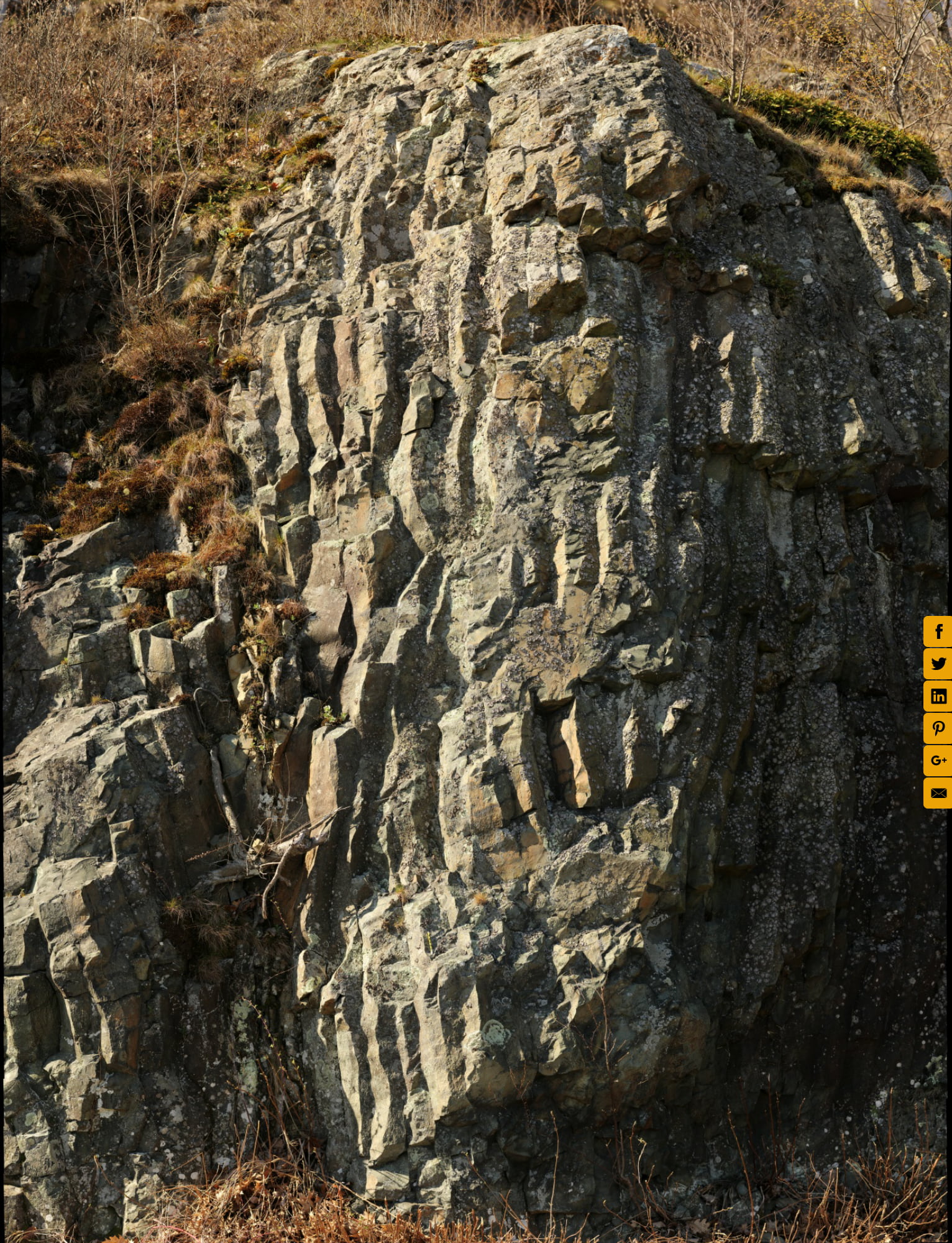 Cooling columns, Catoctin Formation, exposed at Indian Run Overlook ...